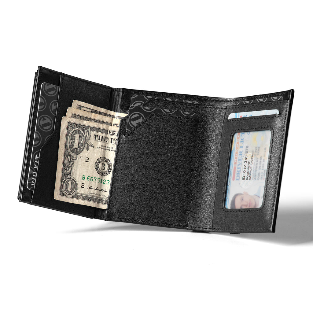 VC311P- Genuine Leather, Banknote Compartment & ID Window Pop-Up Walle ...