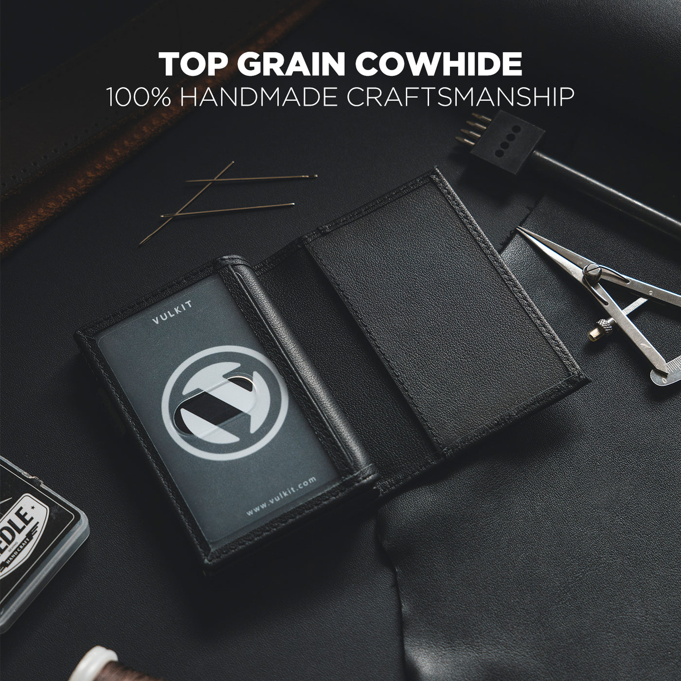 VC314P- Genuine Leather Slim Pop-up Wallet with Double ID Windows for ...