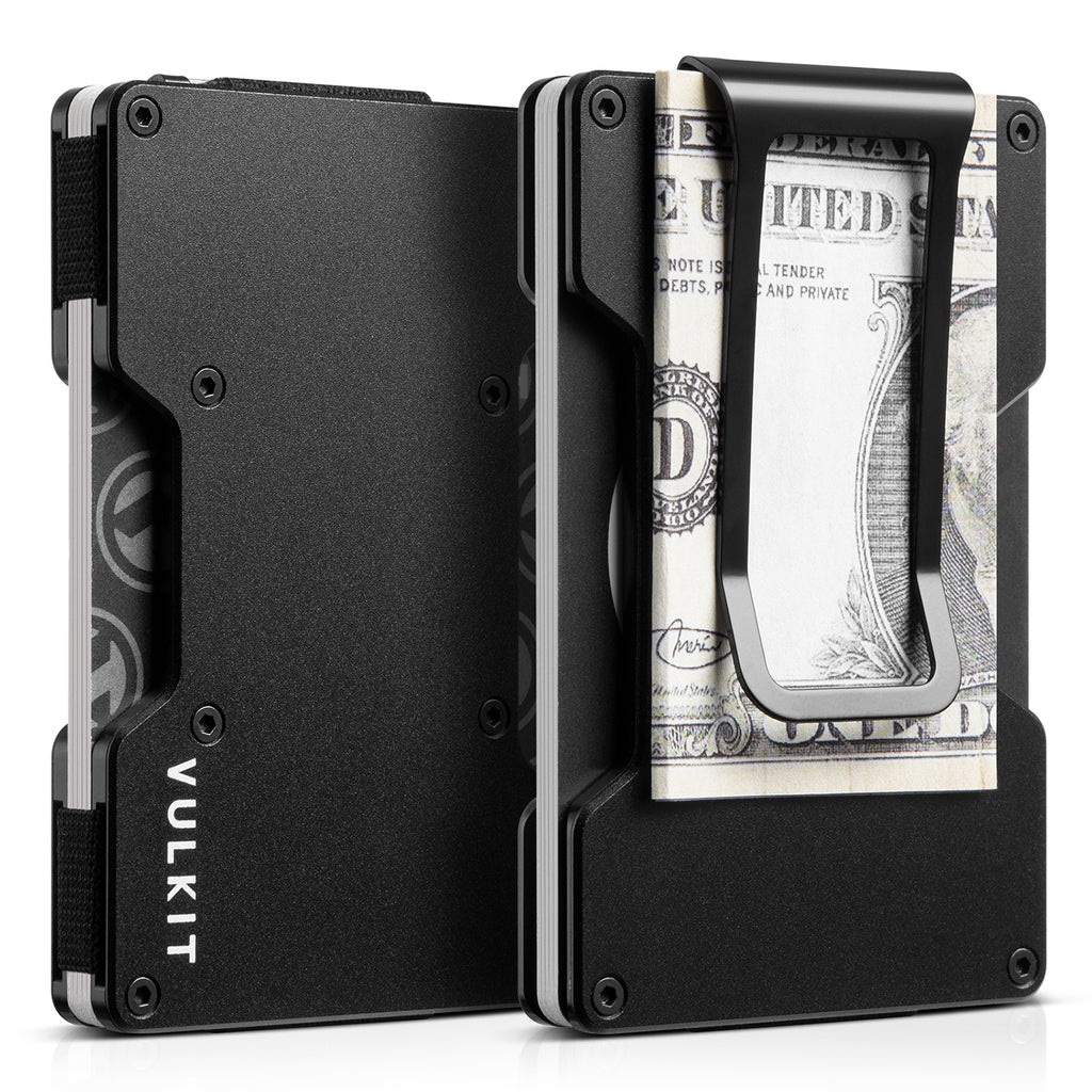 VCL300- Minimalist Metal Wallet with Airtag Holder Front Pocket For Me ...