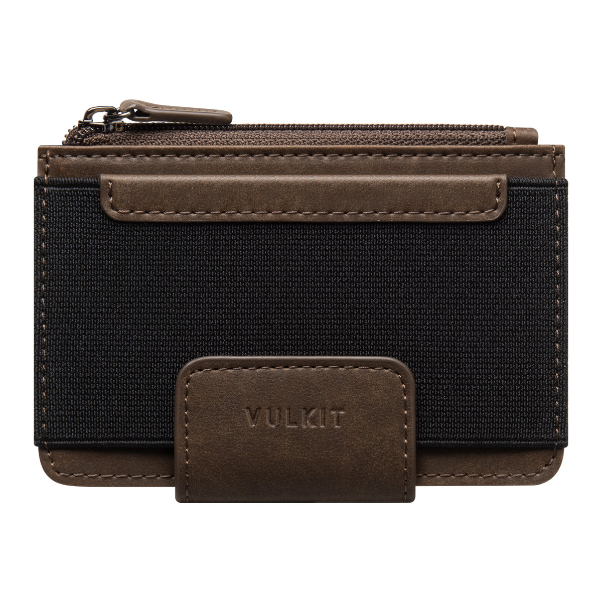 VW110- Palm-size Bifold Wallet with a Zipper Pocket & an Elastic Slot ...