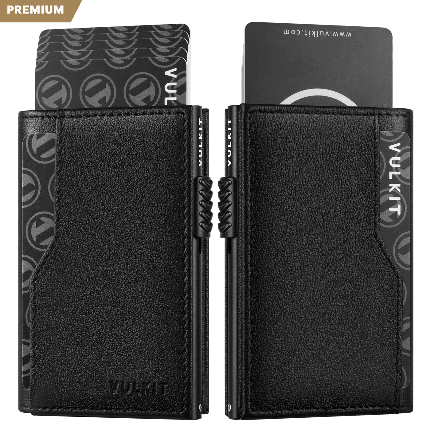 VC314P- Genuine Leather Slim Pop-up Wallet with Double ID Windows for ...